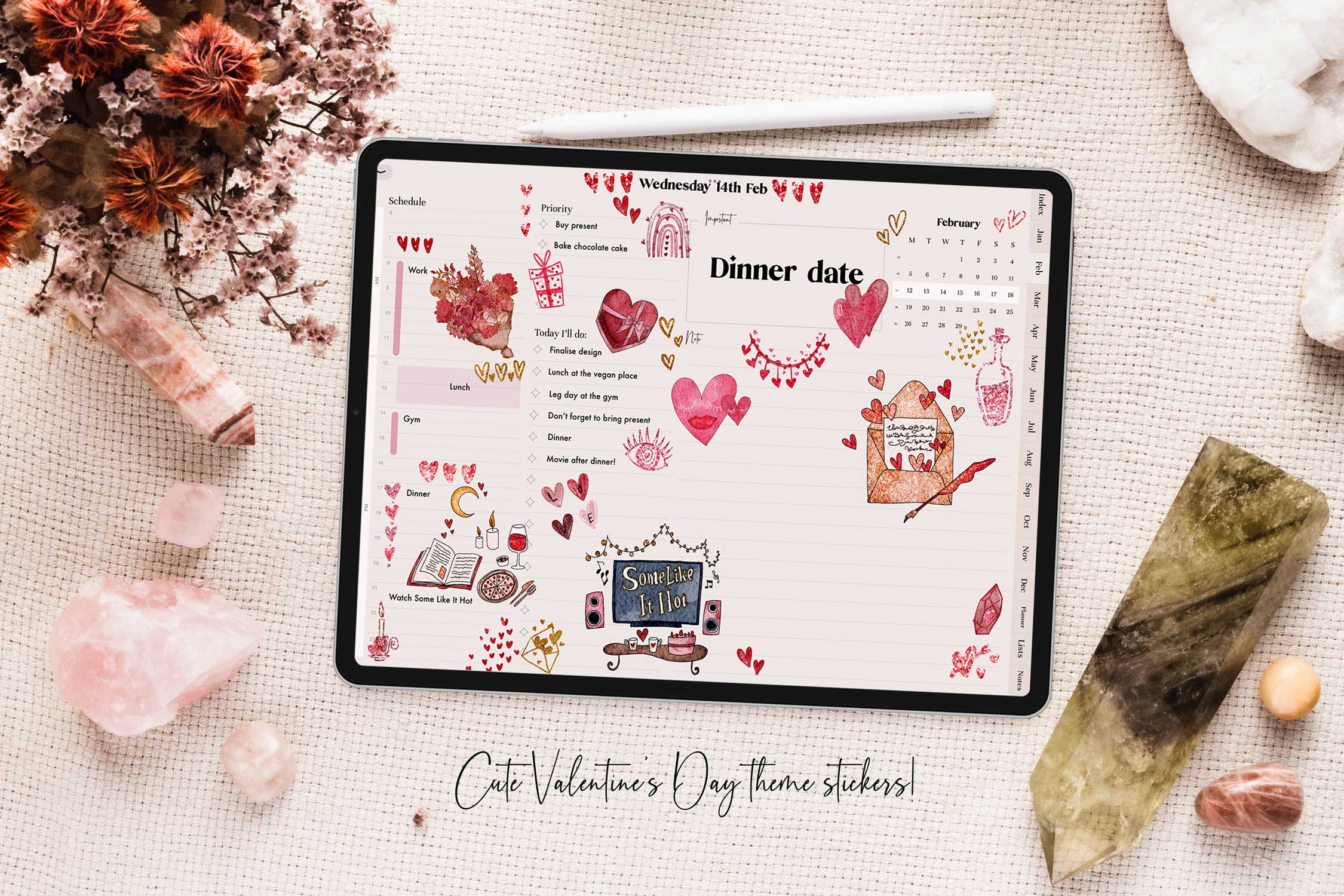 Valentine's Day Digital Stickers | Koko and the Moon