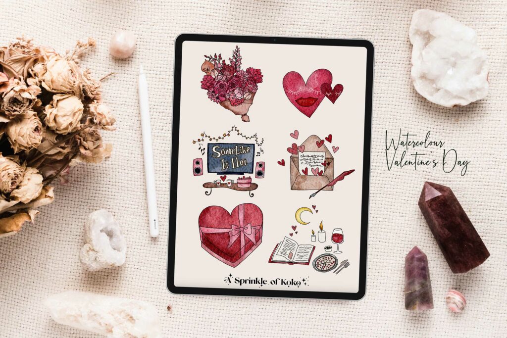 Valentine's Day Digital Stickers | Koko and the Moon